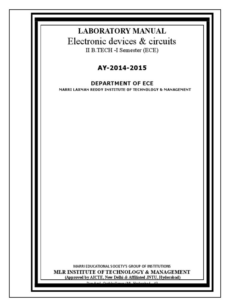 Electronic Devices & Circuits: Laboratory Manual | PDF | Field Effect ...