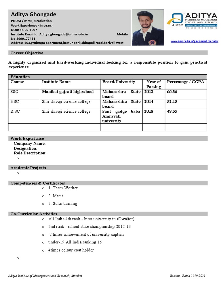 1st Year - SIP - Format - 2019-2021 - Ver 2.1 | PDF
