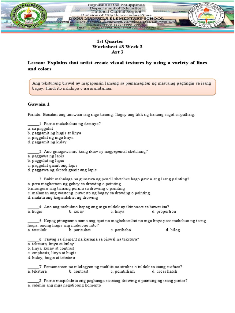 Activity Sheet Art | PDF