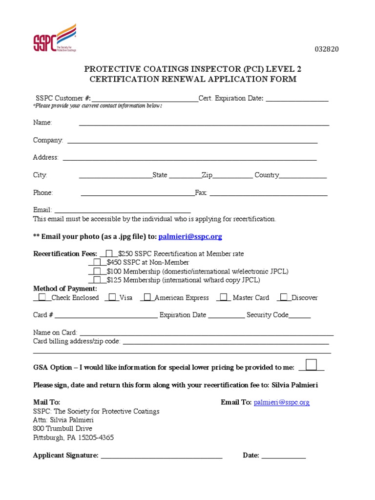 Protective Coatings Inspector (Pci) Level 2 Certification Renewal ...