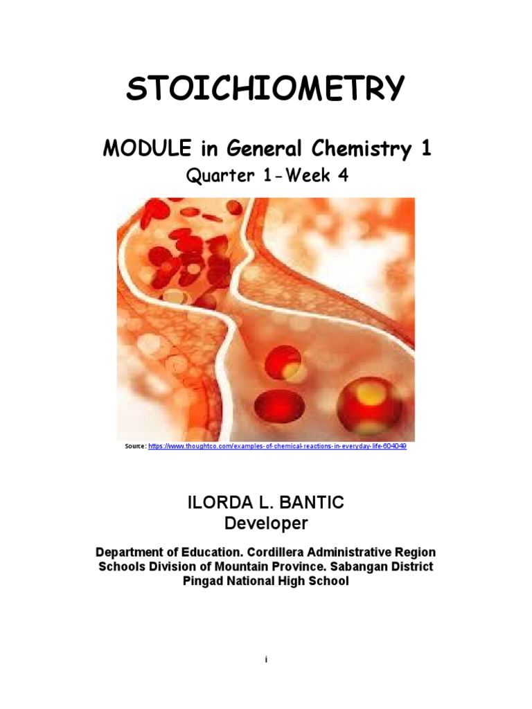 Stoichiometry: MODULE in General Chemistry 1 | PDF | Formula | Mole (Unit)