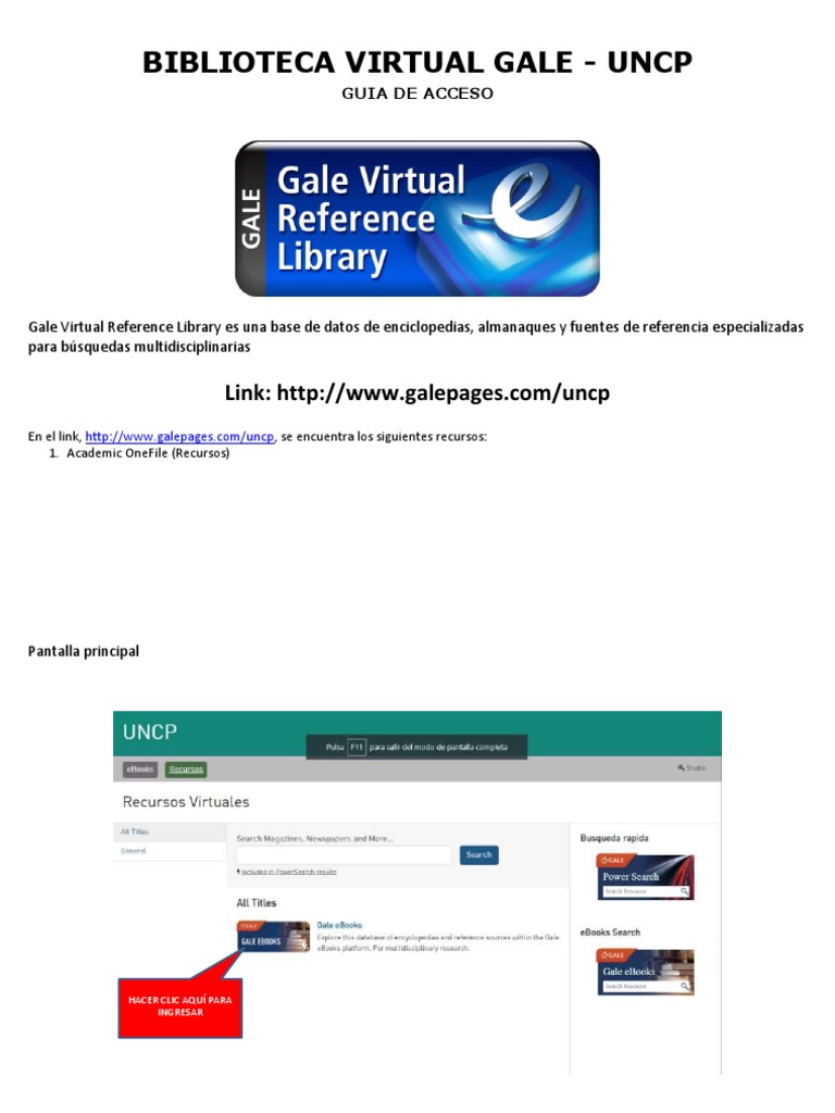 Guia Biblioteca Virtual Gale | PDF