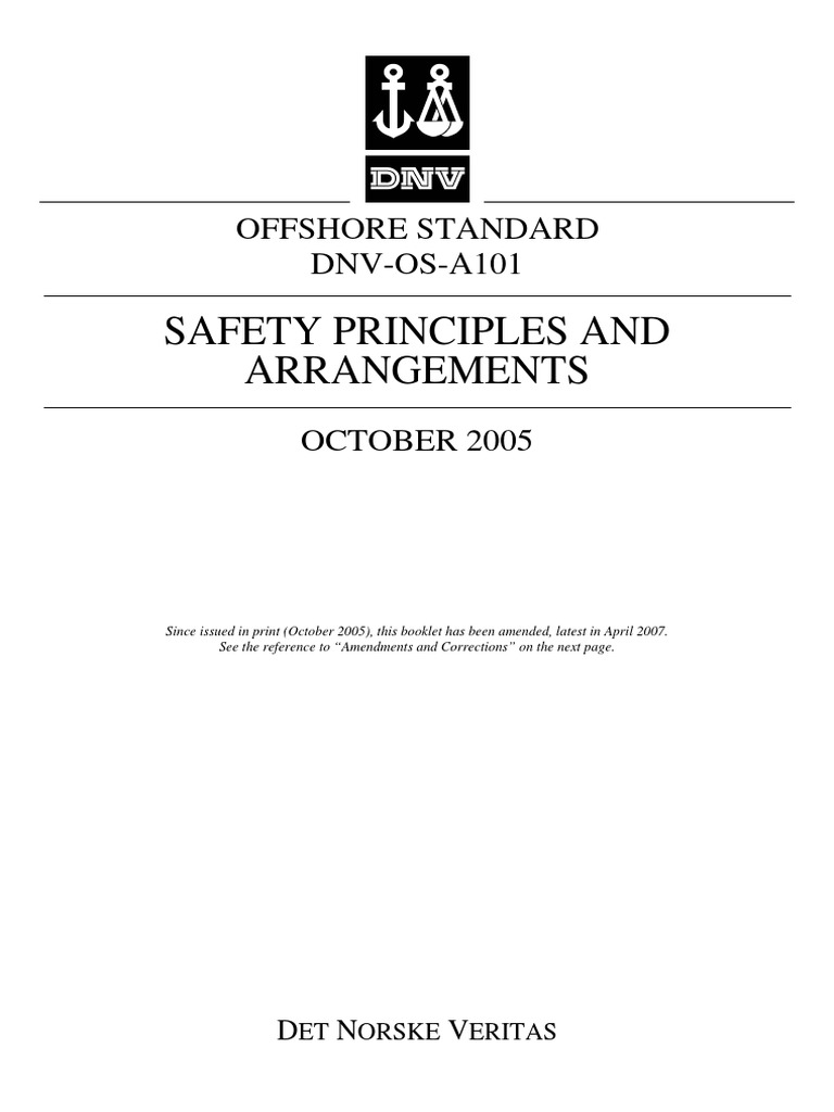 DNV-Safety Principles & Arrangements | PDF | Offshore Drilling | Energy ...