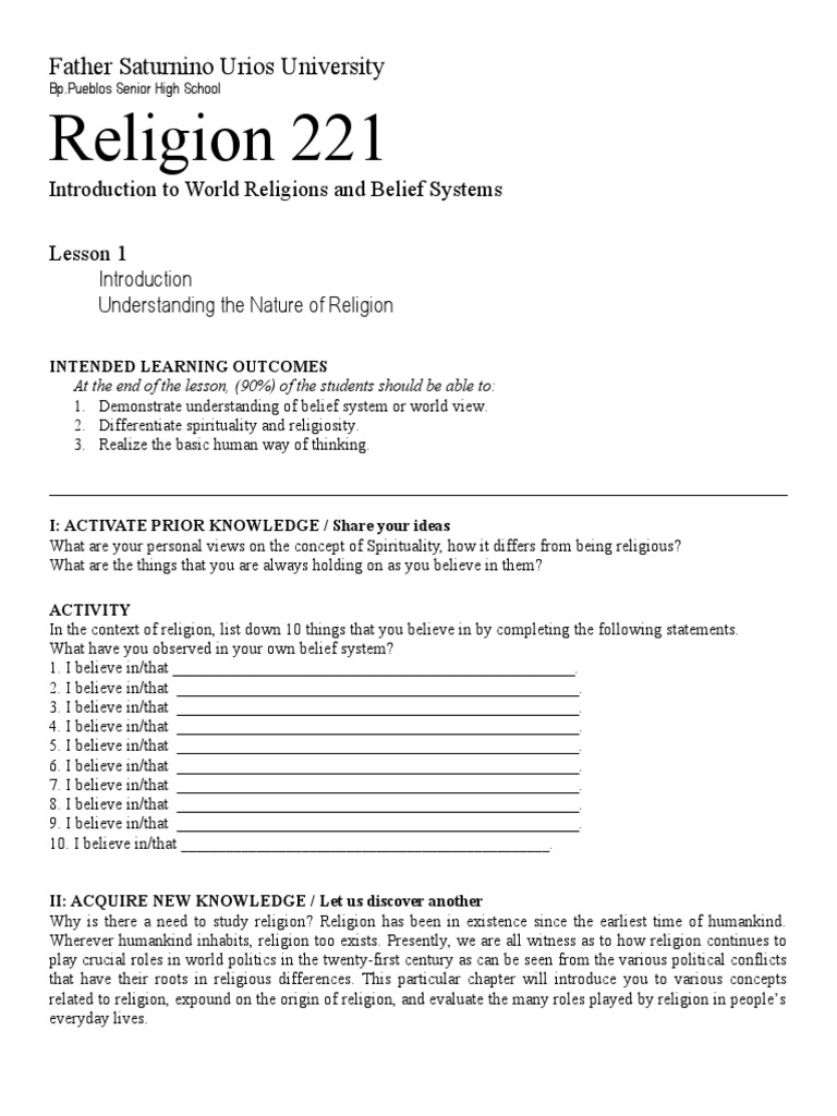 Understanding Religion and Spirituality | PDF | Monotheism | God