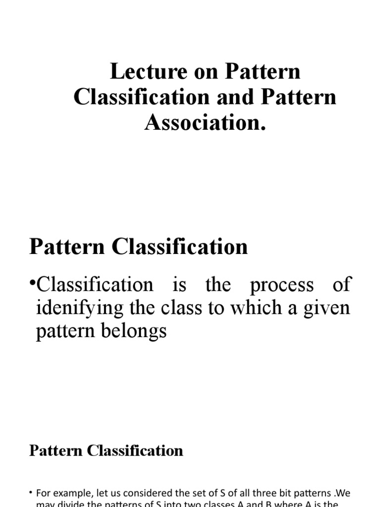 Pattern Classification and Association Lecture | PDF | Cybernetics | Theoretical Computer Science