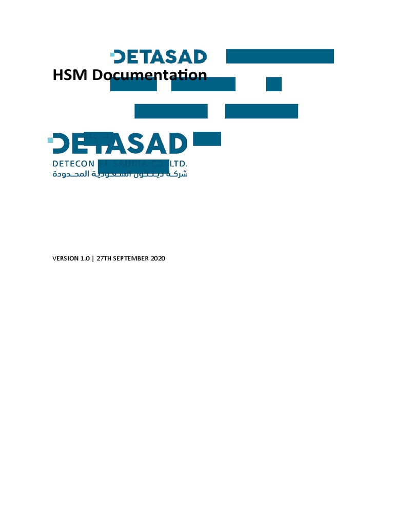 HSM Documentation: Version 1.0 - 27Th September 2020 | PDF ...