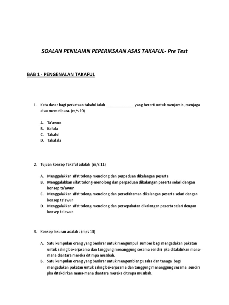 Soalan Latihan - TBE 50 Question With Answers | PDF