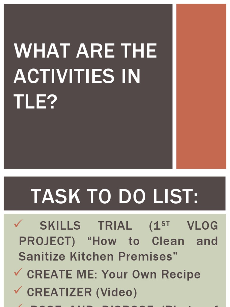 TLE Activities for Aspiring Chefs | PDF