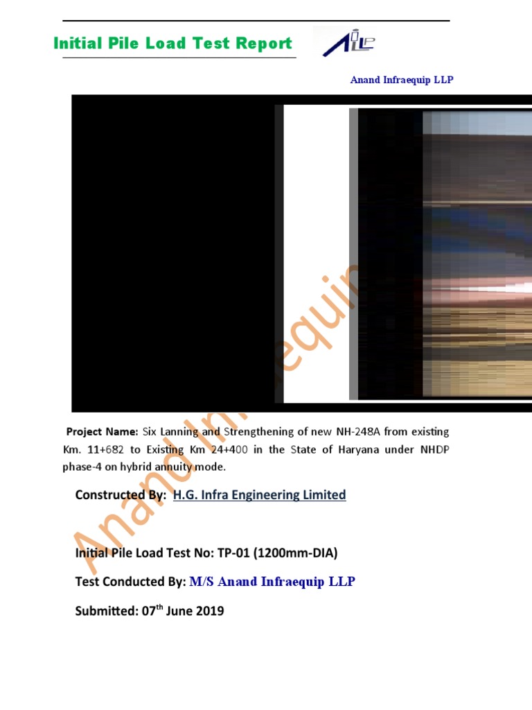 Initial Pile Load Test Report - NH-248A | PDF | Deep Foundation | Civil ...