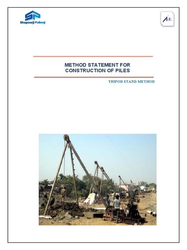Method Statement For Construction of Piles | PDF | Deep Foundation | Crane (Machine)