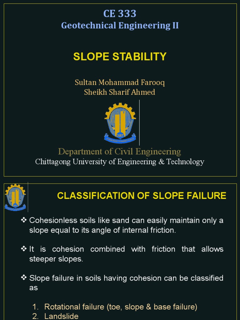 Geotechnical Slope Stability Guide | PDF | Landslide | Natural Materials