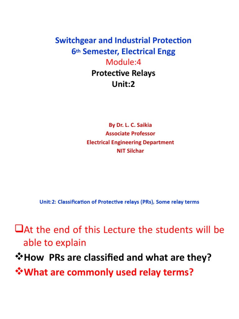 Classification and Operation of Protective Relays: An Overview of Relay ...