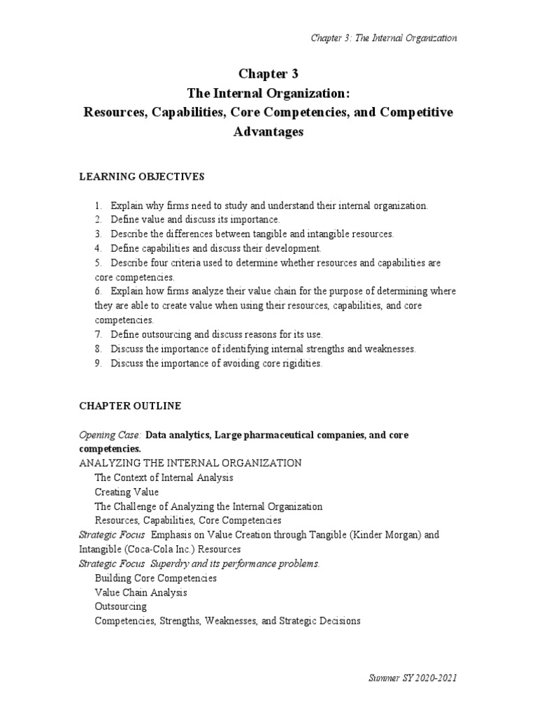 Chapter 3 The Internal Organization | PDF | Competence (Human Resources ...