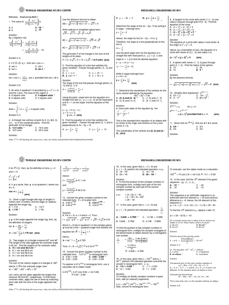 (1A) Math 1A - Math Ref | PDF | Sine | Trigonometric Functions