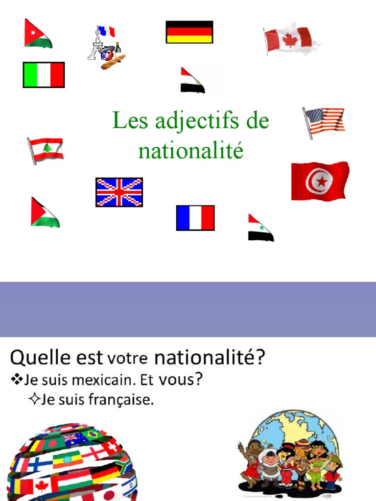 Adjectifs de nationalité en français | PDF | Genre grammatical | Sémiotique