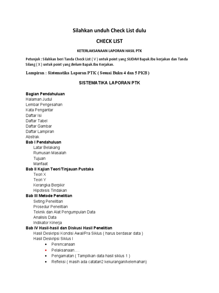 LAPORAN HASIL PTK | PDF