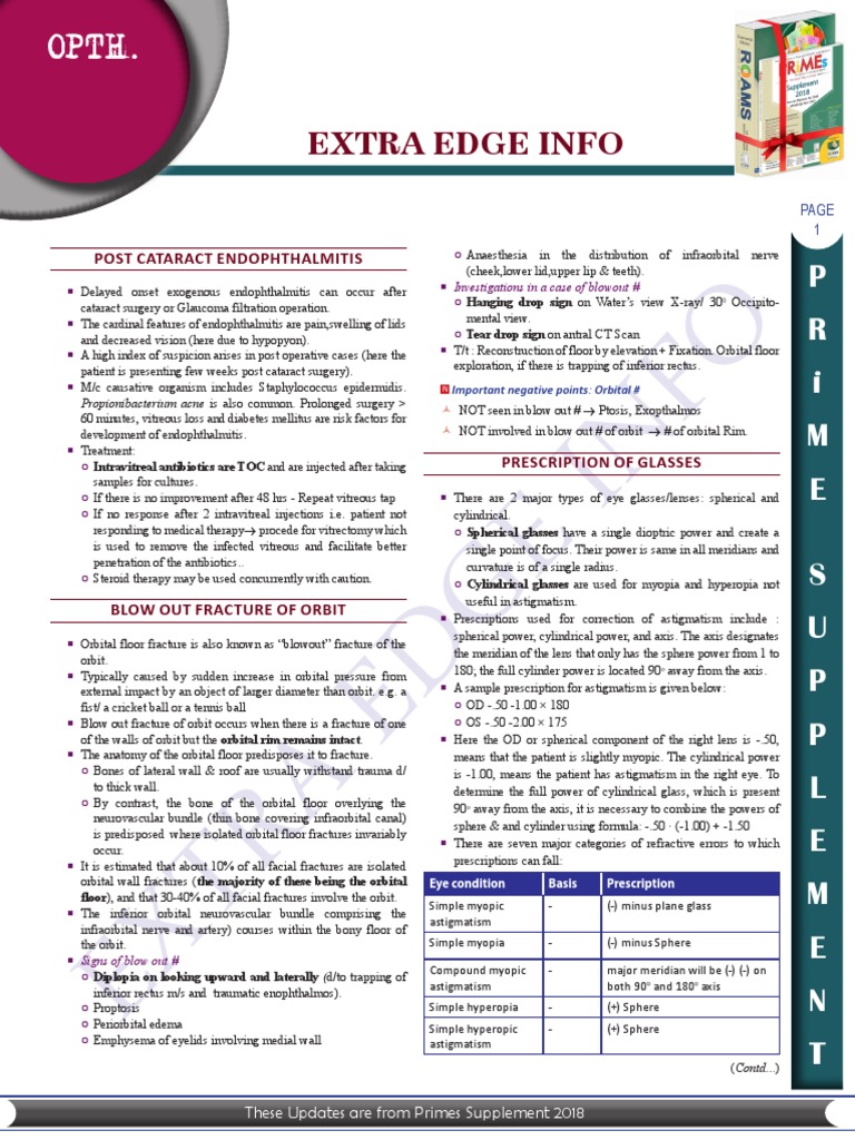 Extra Edge Info: Opth | Download Free PDF | Ophthalmology | Light