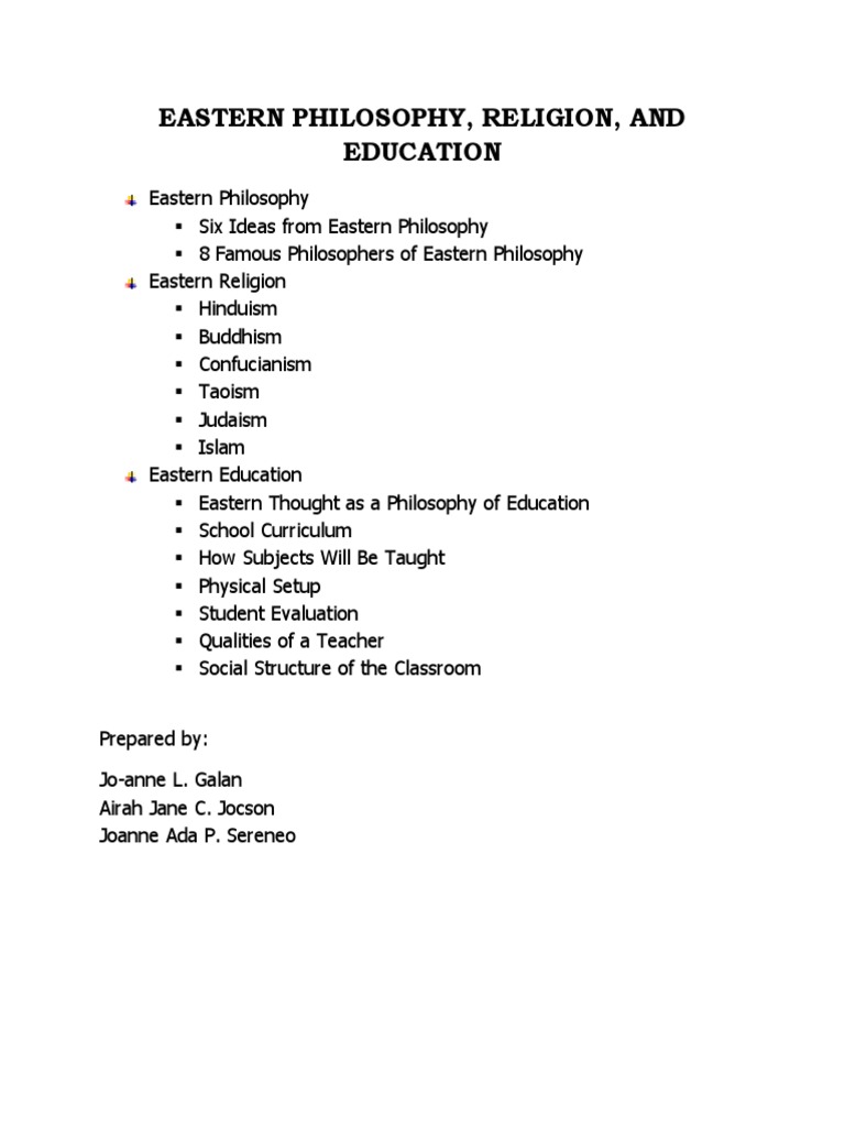 Eastern Philosophy Outline | PDF