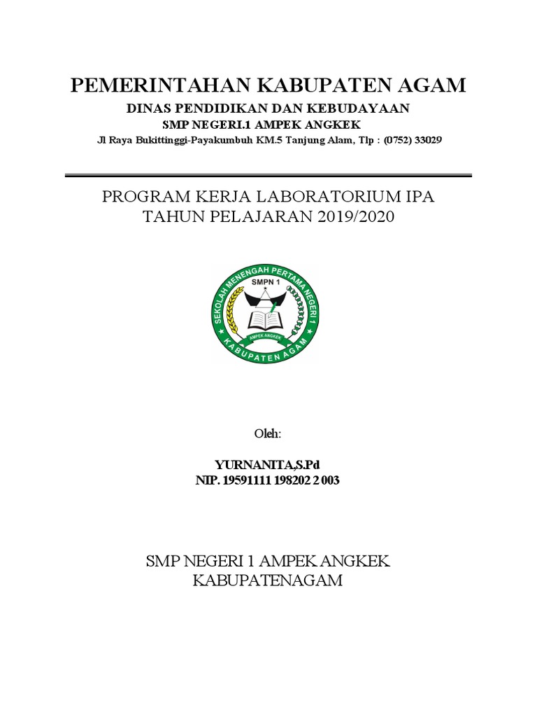 Program Kerja Lab Ipa SMP.1 Aa | PDF