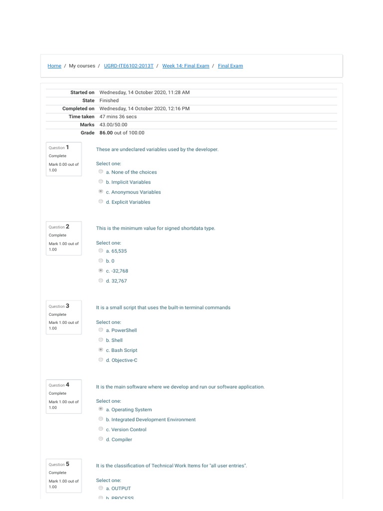 Final Exam - Prog | PDF | Data Type | Variable (Computer Science)