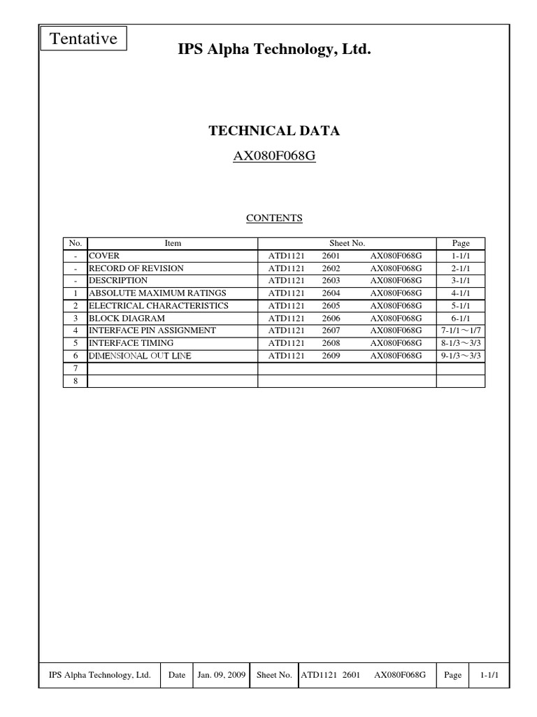 Tentative: IPS Alpha Technology, LTD | PDF | Thin Film Transistor ...