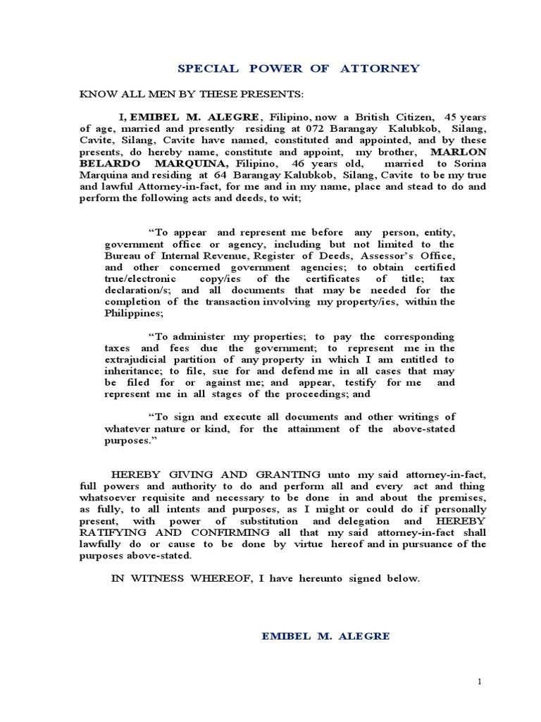 SPA - Administer Property | PDF | Power Of Attorney | Notary Public