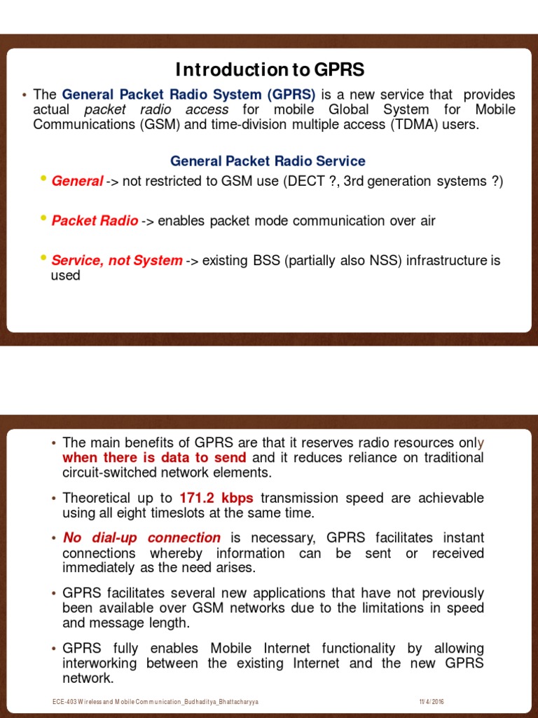 Introduction To GPRS: General Packet Radio System (GPRS) | PDF ...