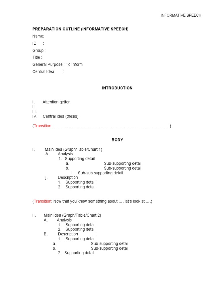 Informative Speech Outline | PDF