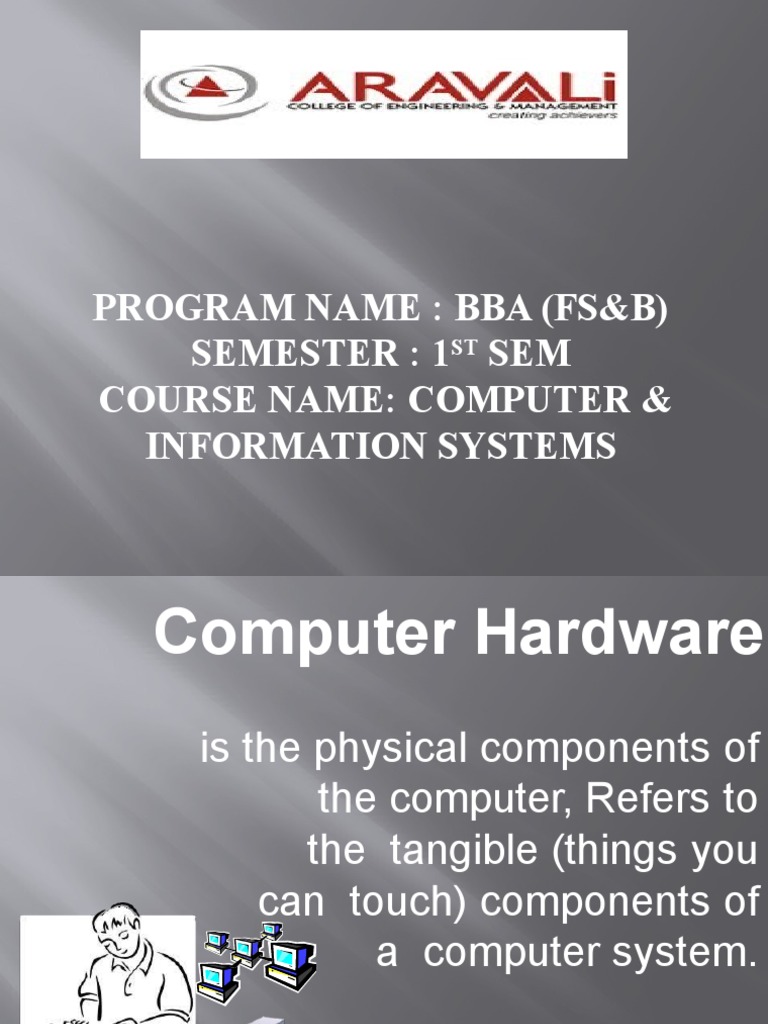 Program Name: Bba (FS&B) Semester: 1 SEM Course Name: Computer & Information Systems | PDF ...