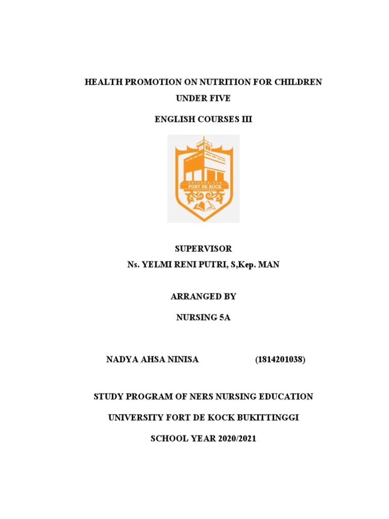 Health Promotion On Nutrition For Children Under Five | PDF ...