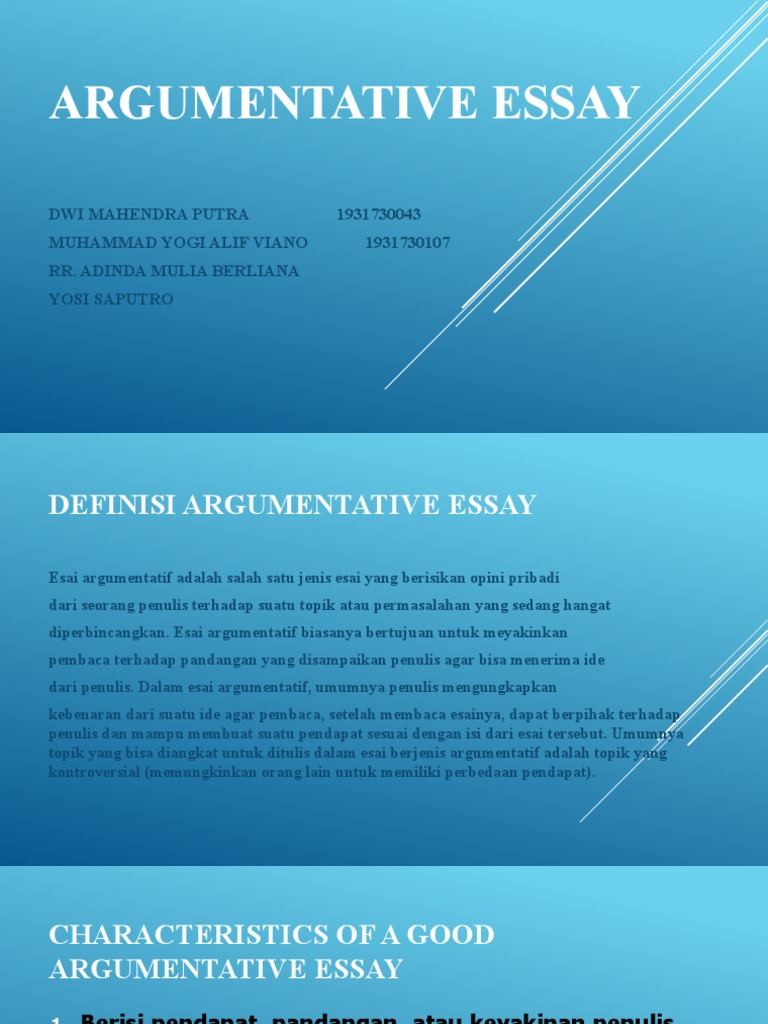 Argumentative Essay | PDF | E Books