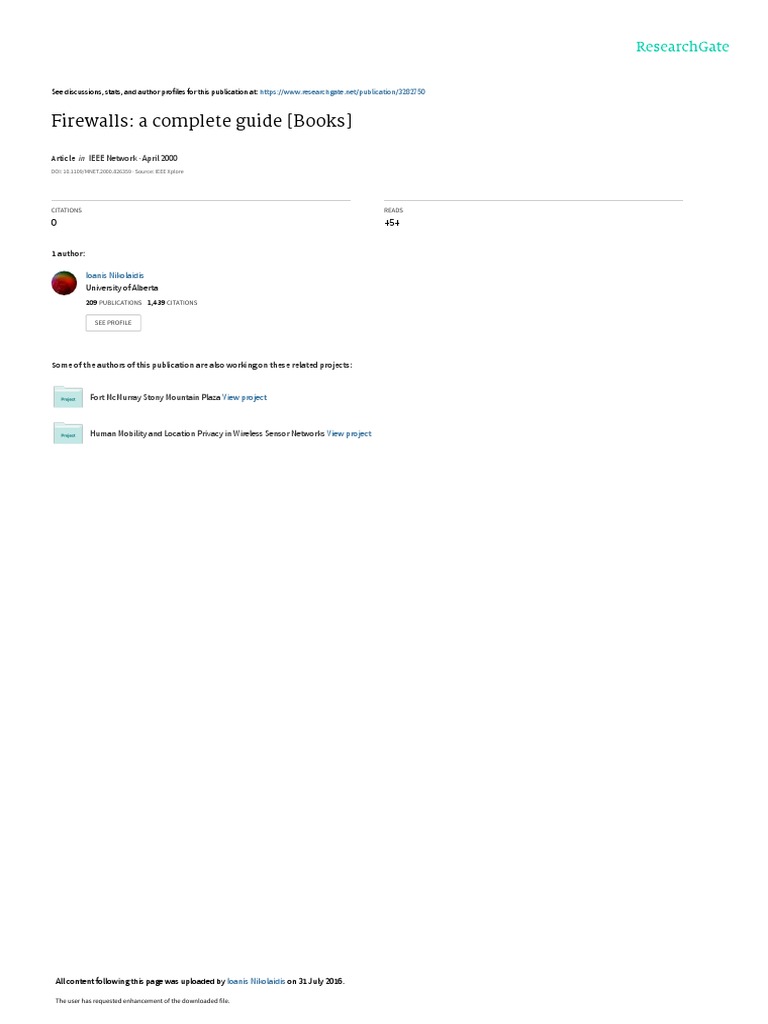 Firewalls A Complete Guide Books | PDF | Computer Networking | Computing