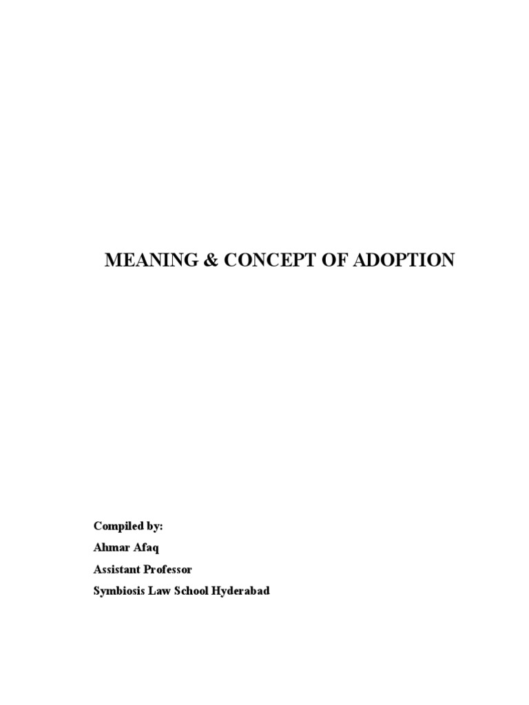 Meaning and Concept of Adoption | PDF | Foster Care | Adoption