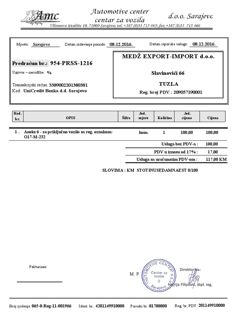 Predračun | PDF