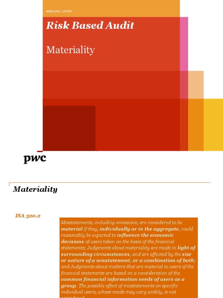 Risk Based Audit - ISA 320 Materiality | PDF | Audit | Business