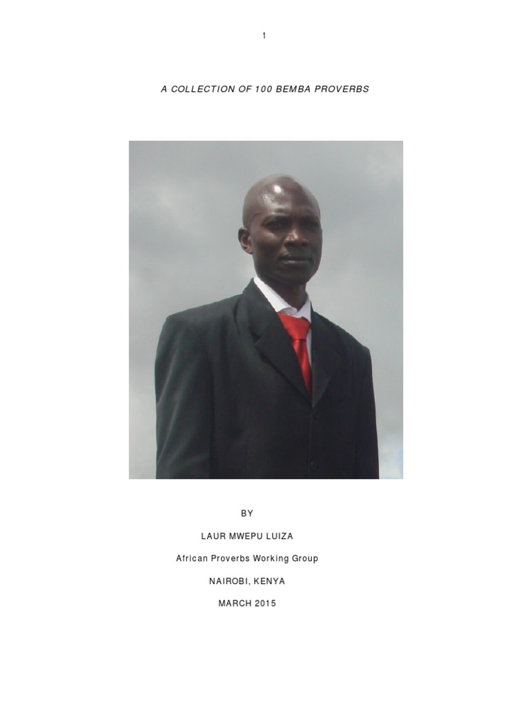 A Collection of 100 Bemba Proverbs: BY Laur Mwepu Luiza African ...