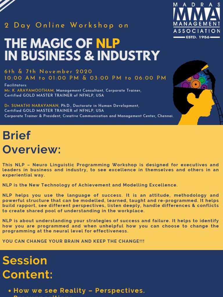 Magic of NLP in Business & Industry | PDF | Neuro Linguistic ...