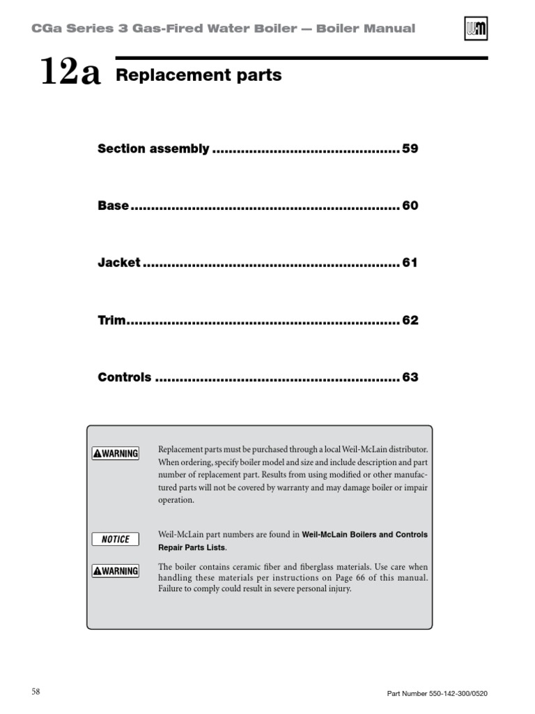 CGa Series 3 Parts List | PDF | Valve | Boiler