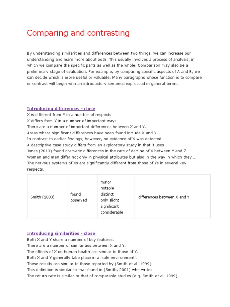 Comparing and Contrasting | PDF | Brain | Society