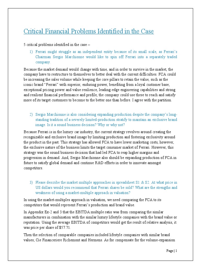 Ferrari 2015 IPO Case Study Analysis | PDF | Initial Public Offering ...