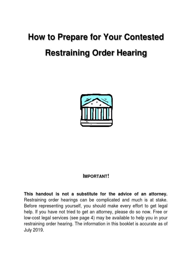 How To Prepare For Your Contested Restraining Order Hearing | PDF ...