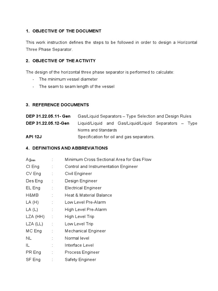 Three Phase Separator Design | PDF | Flow Measurement | Chemical ...