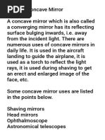Uses of Concave and Convex Mirrors Class 10 | PDF | Mirror | Electromagnetic Spectrum