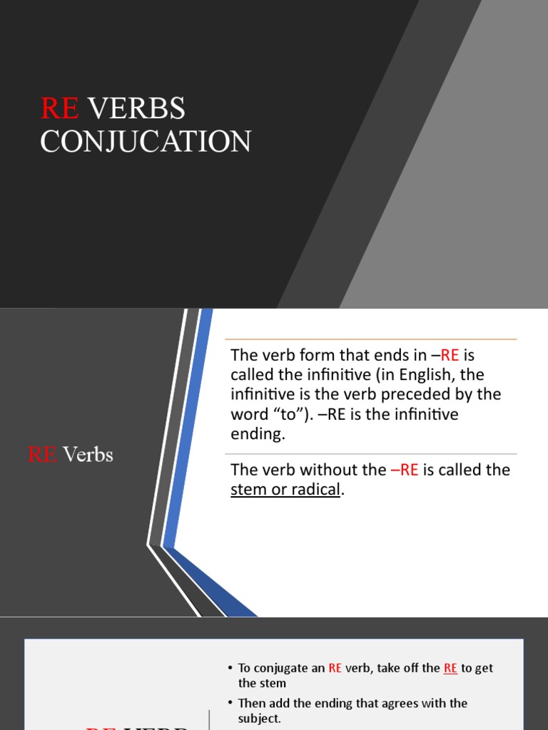 RE Verbs Conjugation | PDF