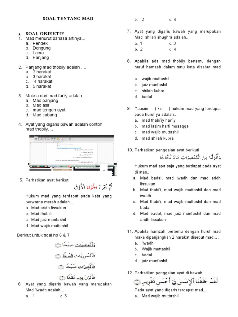 Soal Objektif TTG Mad | PDF