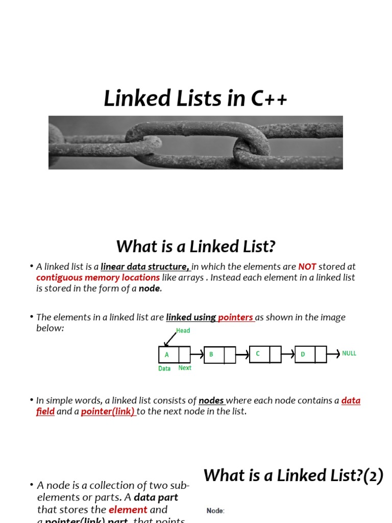 Lecture 5 Linked Lists in C++ | Download Free PDF | Array Data Structure | Pointer (Computer ...