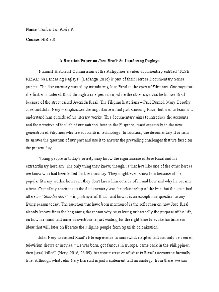 Reaction Paper | PDF | Philippines