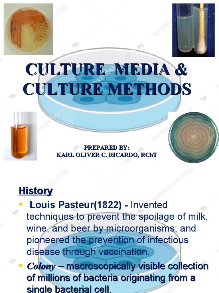 Culture Media & Culture Methods | PDF | Growth Medium | Microscopy