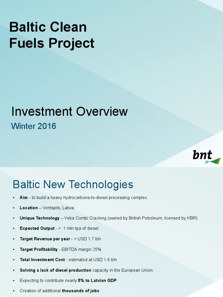 Baltic Clean Fuels Project | PDF | Cracking (Chemistry) | Latvia