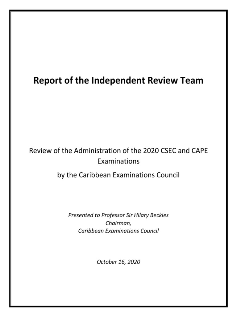 Report of The Independent Review Team | PDF | Small Business ...